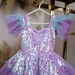 Purple Marine Style Party Dress Mermaid Birthday Toddler Girl - Etsy