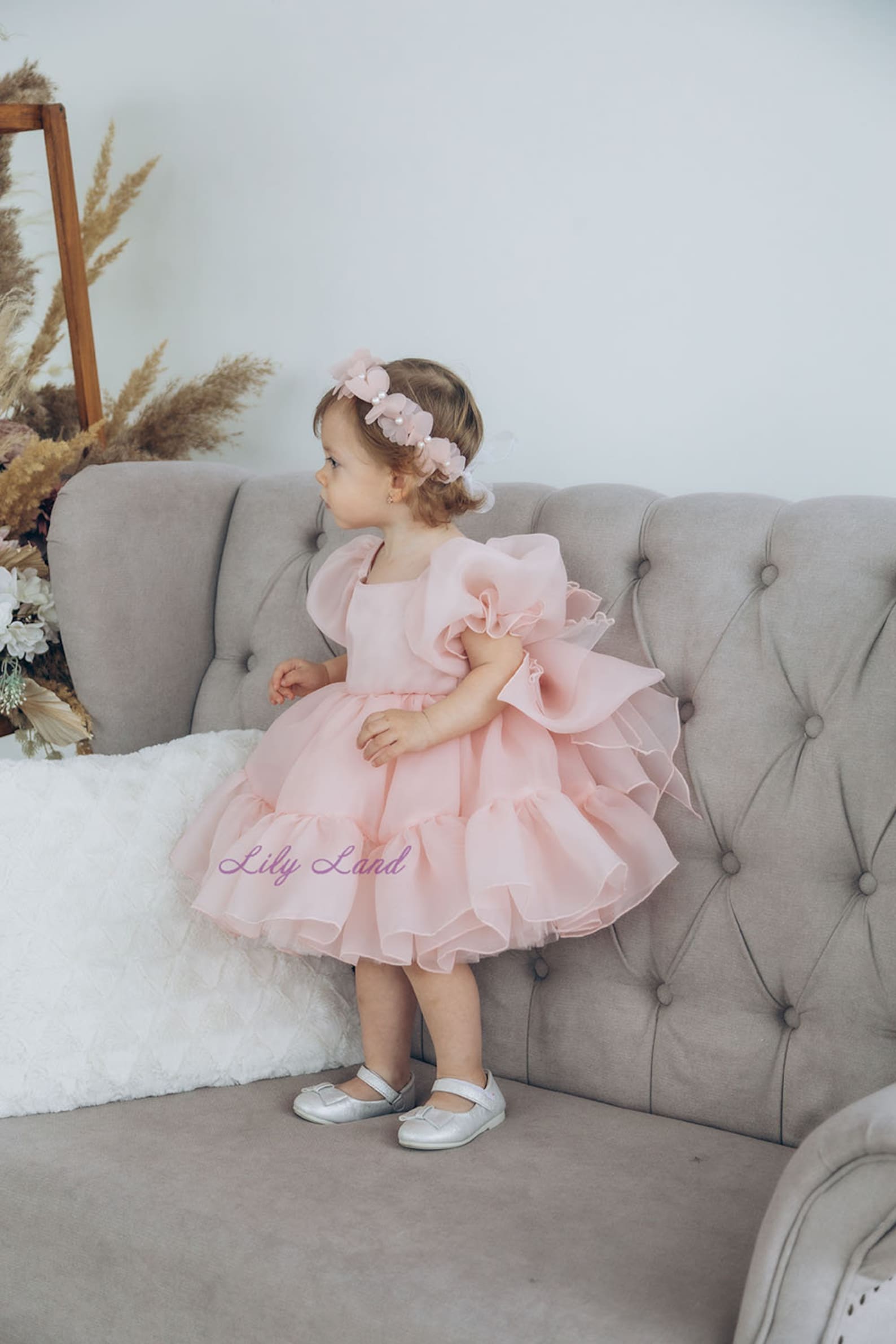 Pink Flower Girl Dress, Tutu Puffy Birthday Dress, Prom Ball Gown ...