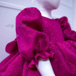 Fuchsia Birthday Girl Dress, Tutu Sparkling Prom Dress, Flower Girl ...