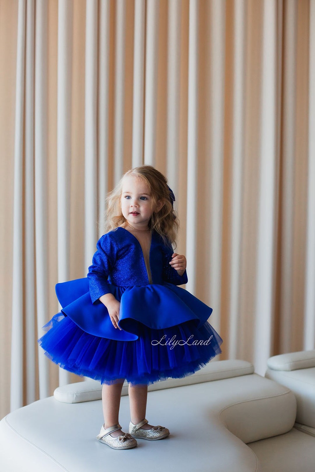 Royal Blue Tutu Sparkling Dress, Birthday Party Baby Dress, Christmas ...