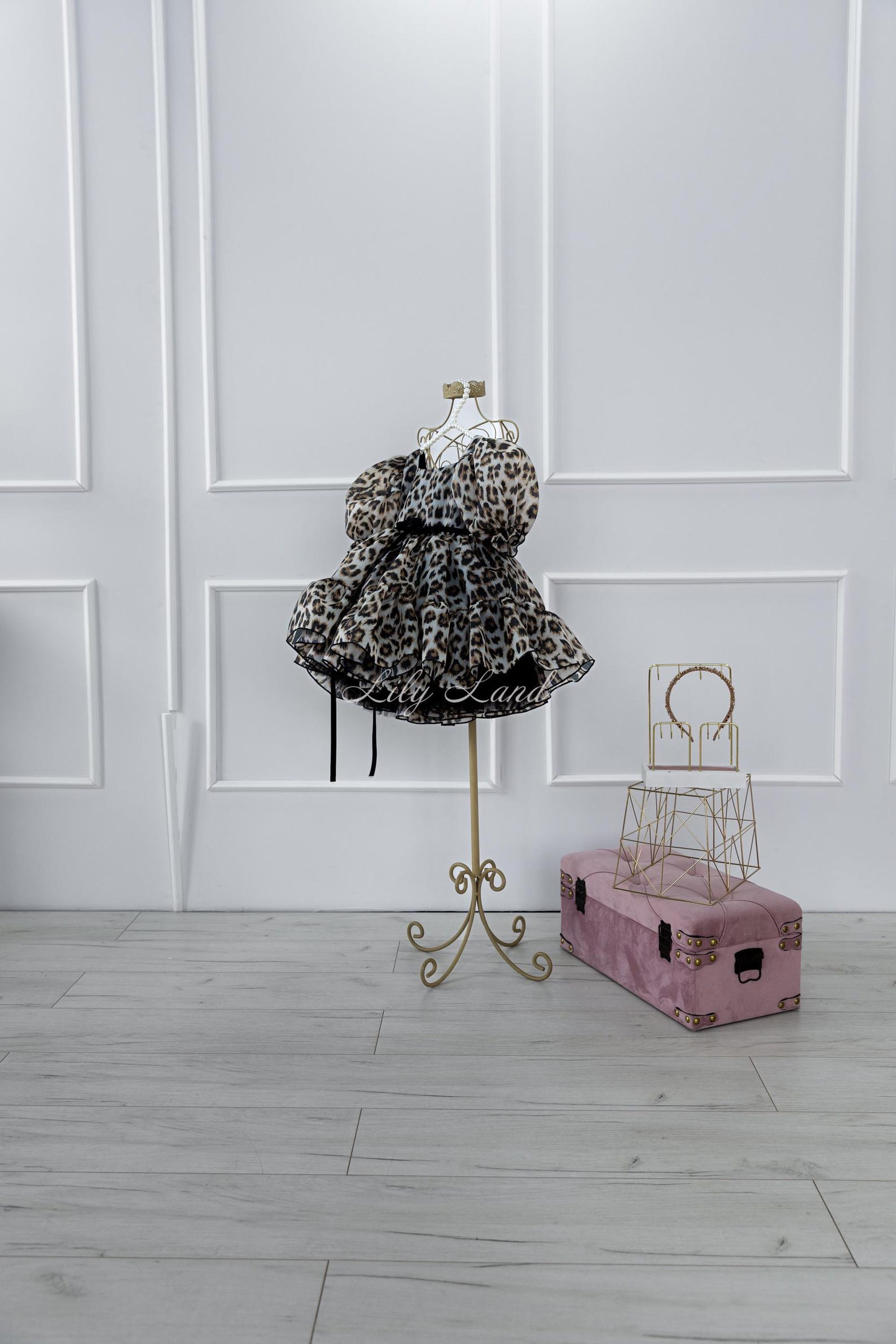 Leopard Animal Print Tutu Puffy Flower Girl Dress, Prom Gown, Smash ...