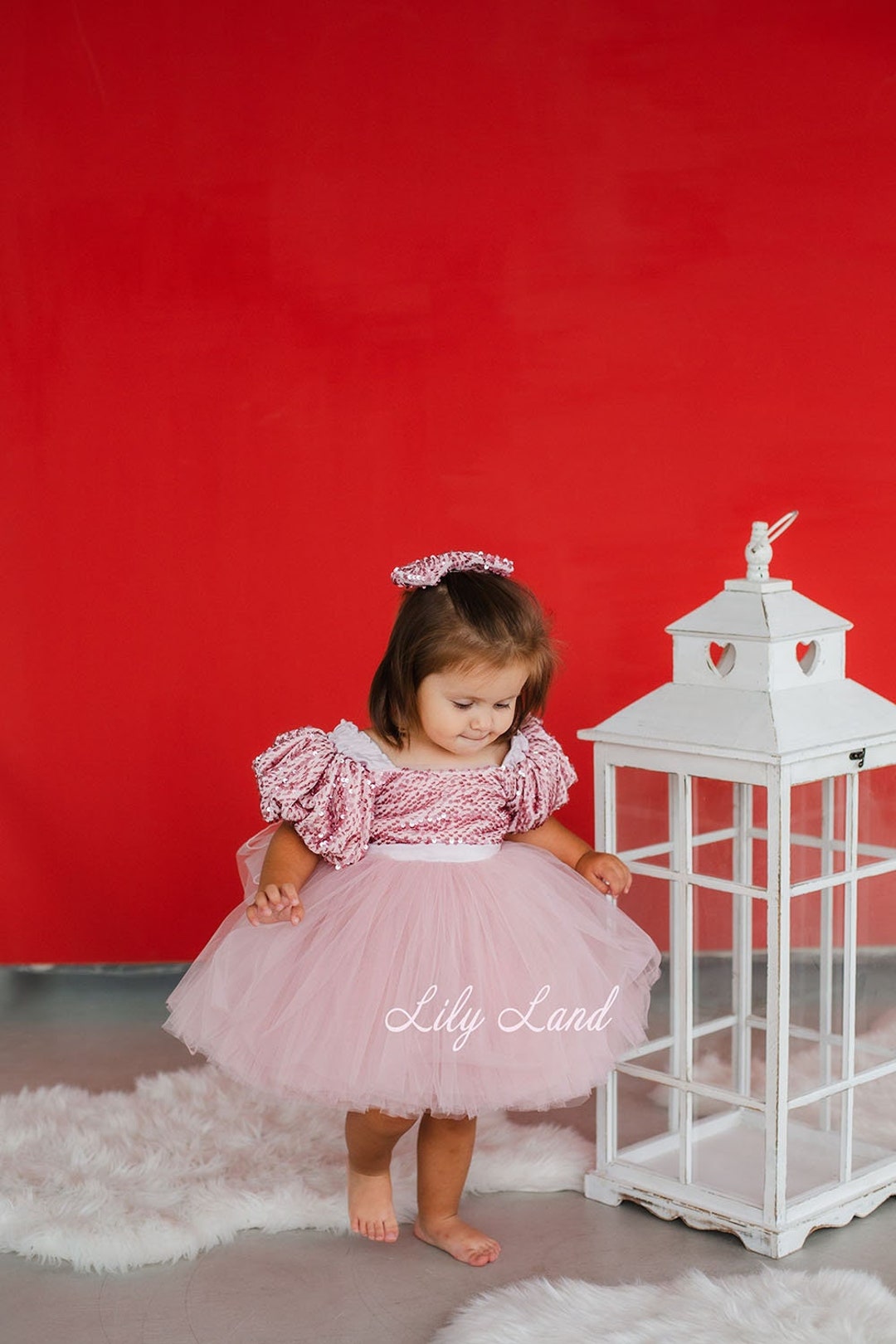 Pink Pageant Dress, Tutu Toddler Gown, Birthday Party Sparkling Flower ...