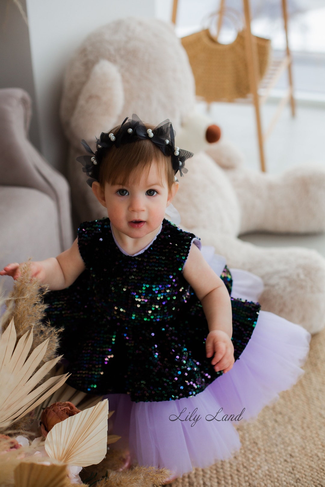 Black Butterfly Crown, Cute Flower Girl Headband, Birthday Girls ...