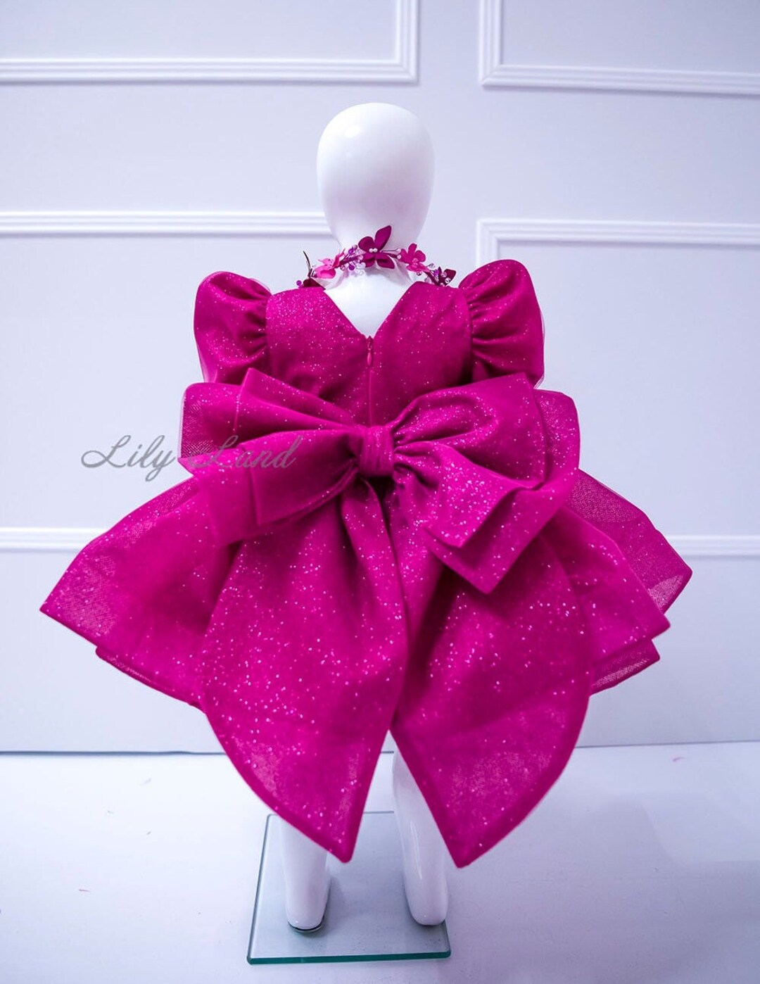 Fuchsia Birthday Girl Dress, Tutu Sparkling Prom Dress, Flower Girl ...
