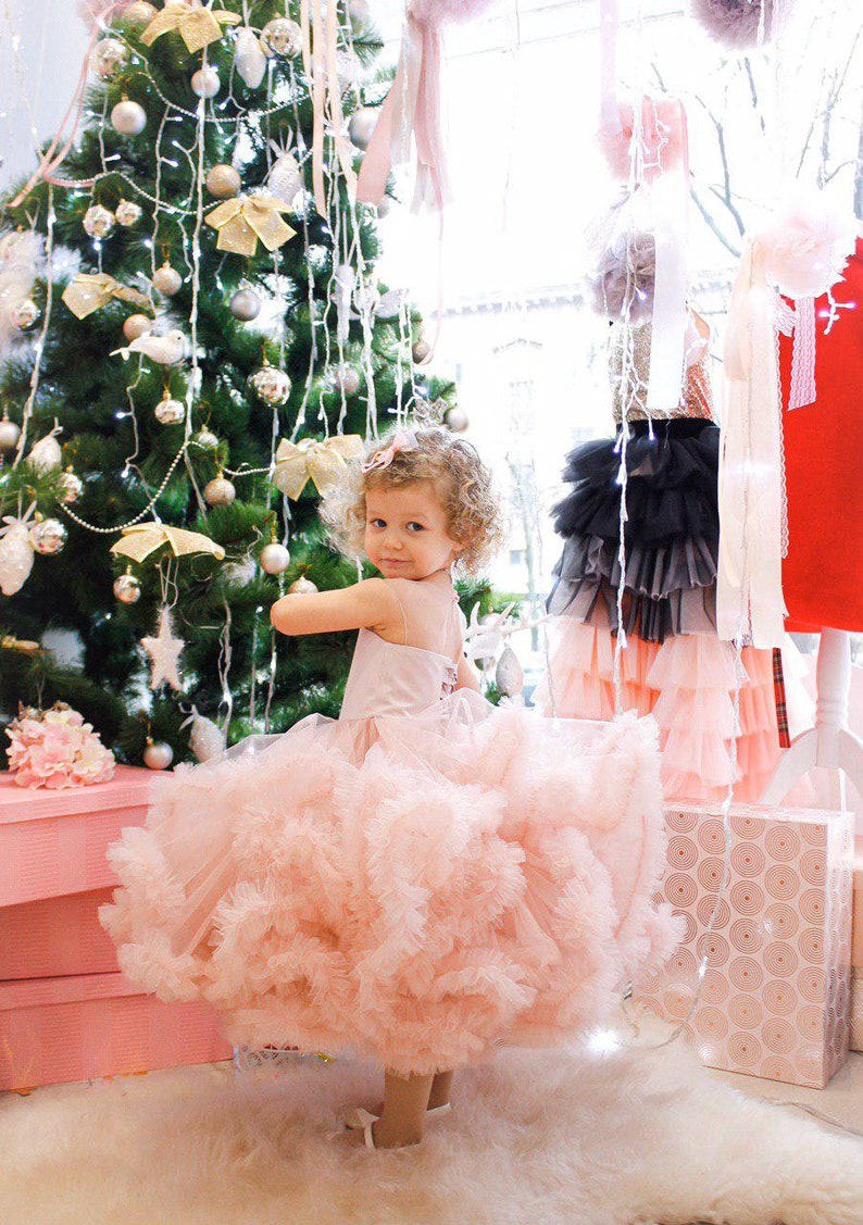 Rose Powder Stunning Pageant Ball Gown Fluffy Girls Dress - Etsy