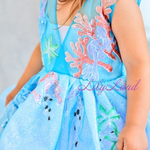 Blue Birthday Girl Dress, Mermaid Sparkling Party Dress, Tutu Glitter ...