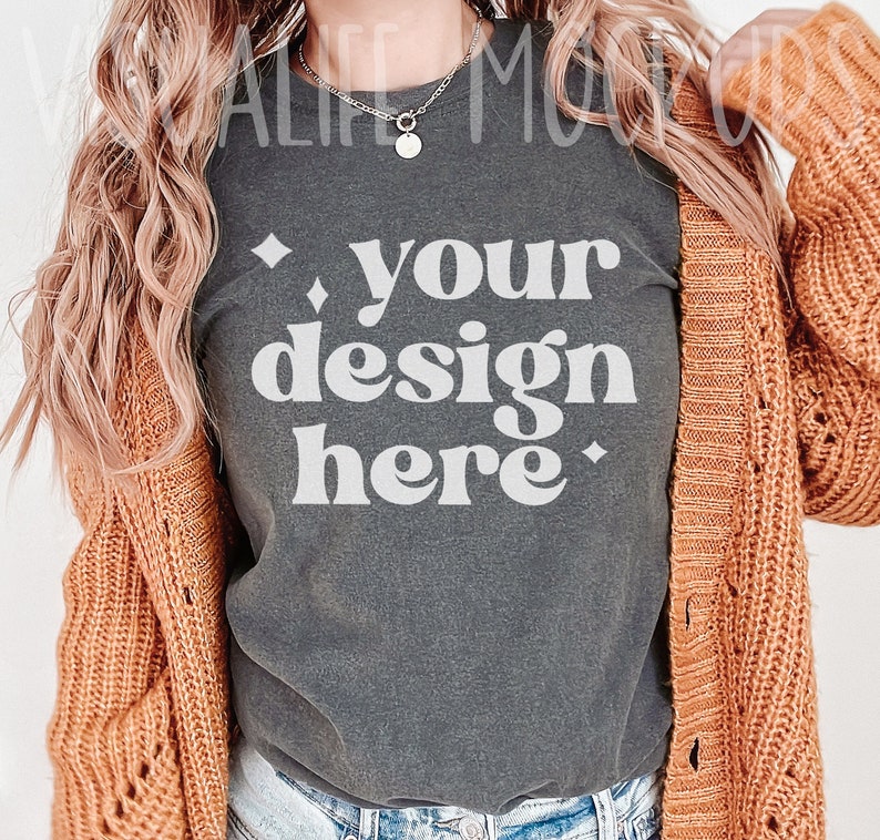 Comfort Colors C1717 | Pepper Shirt Mockup | Comfort Color Pepper Shirt ...