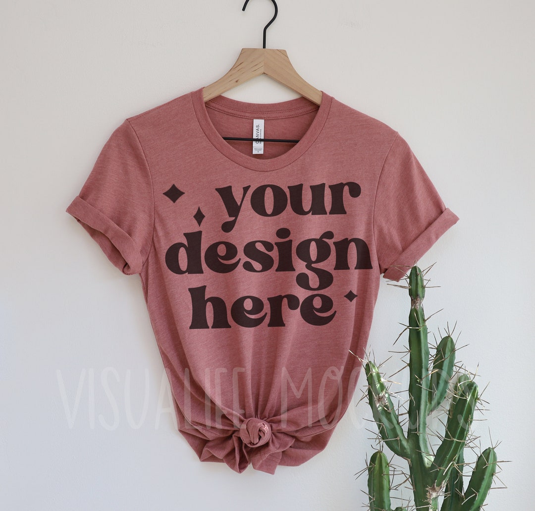 Heather Mauve T-shirt Mock-up | Bella Canvas 3001 Mockup | Bella and ...