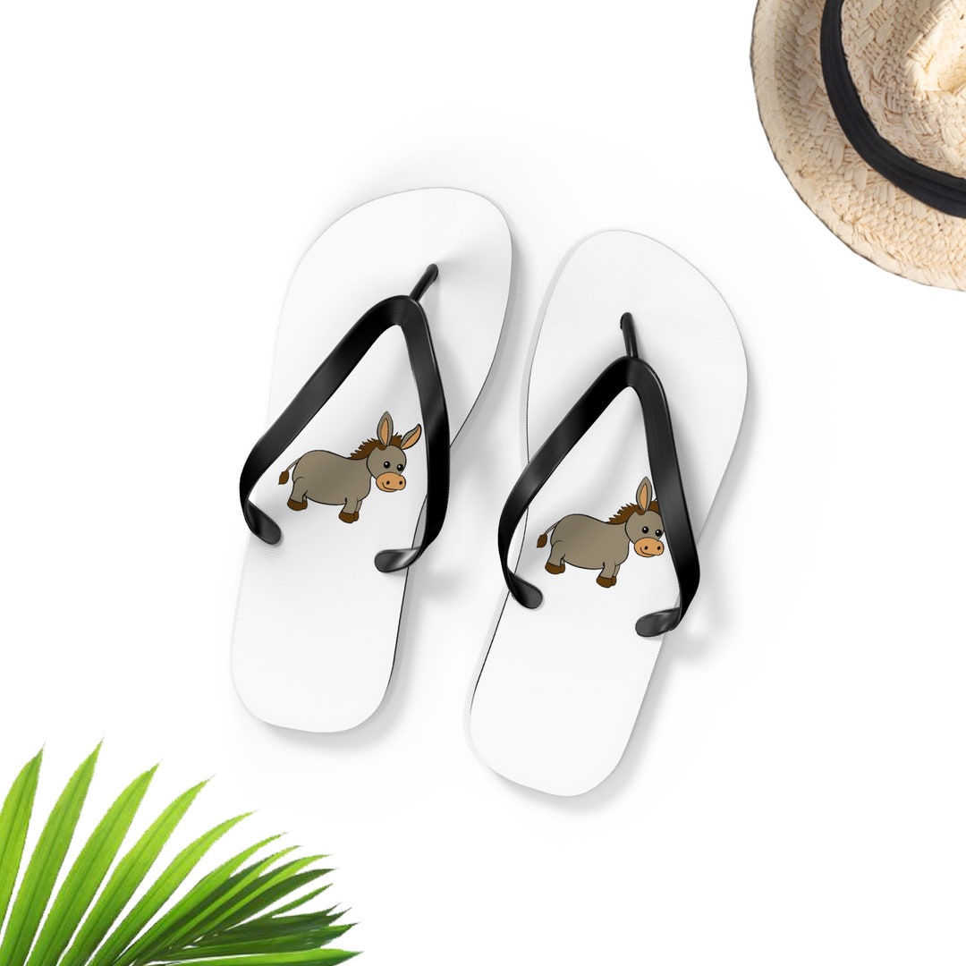 Donkey Flip-flops, Cute Donkey Flip Flops, Donkey Sandals, Donkey Lover ...