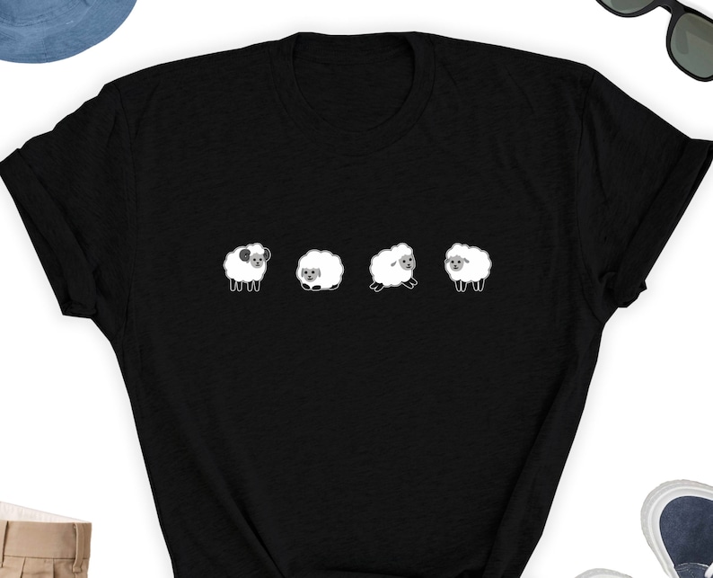 Sheep Shirt, Cute Sheep Tee Shirt, Sheep Tee Top, Cute Sheep T-shirt ...