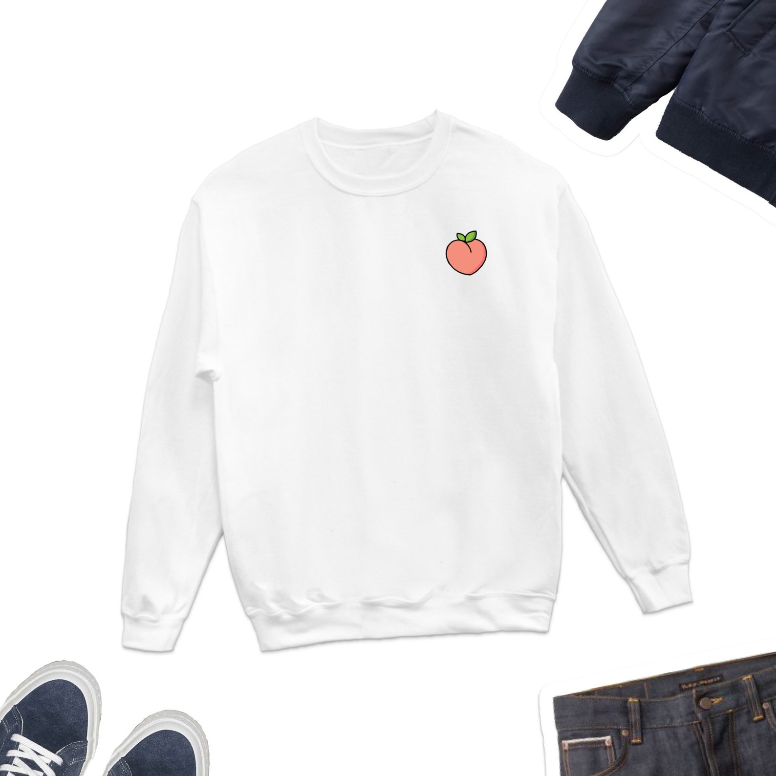 Peach Sweatshirt, Peach Cute Sweater, Peach Cute Sweatshirts, Peach ...