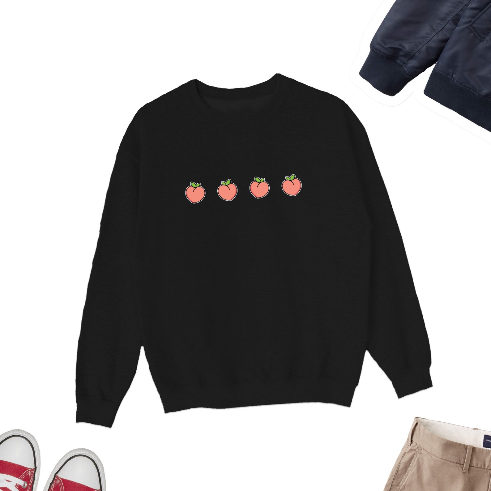 Peach Sweatshirt, Peach Cute Sweater, Peach Cute Sweatshirts, Peach ...
