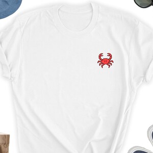 Crab Shirt, Red Crab Tee Shirt, Crab Tee Top, Red Crab T-shirt, Crab ...