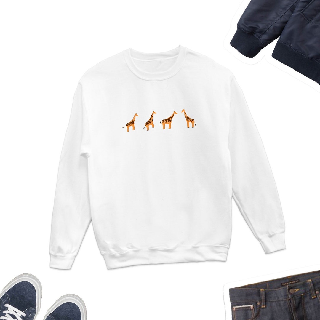 Giraffe Sweatshirt, Cute Giraffe Lover Sweater, Giraffe Icon Crewneck ...