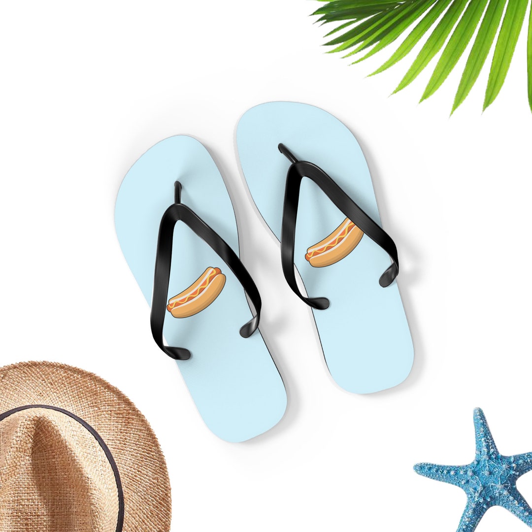 Hot Dog Flip-flops, Cute Hot Dogs Flip Flops, Hot Dog Sandals, Hot Dog ...