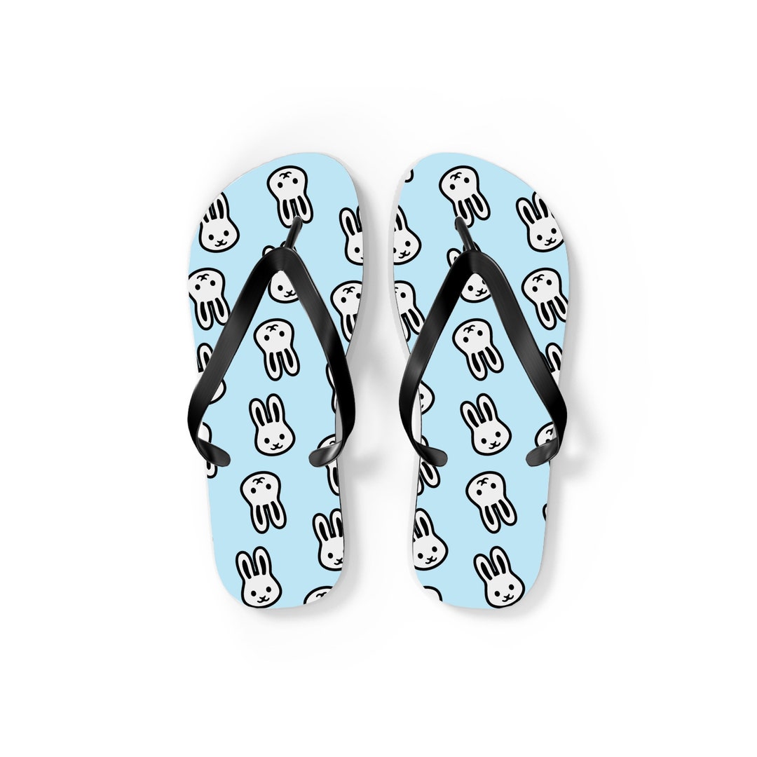 Rabbit Flip-flops, Cute Rabbit Flip Flops, Rabbit Sandals, Bunny Lover ...