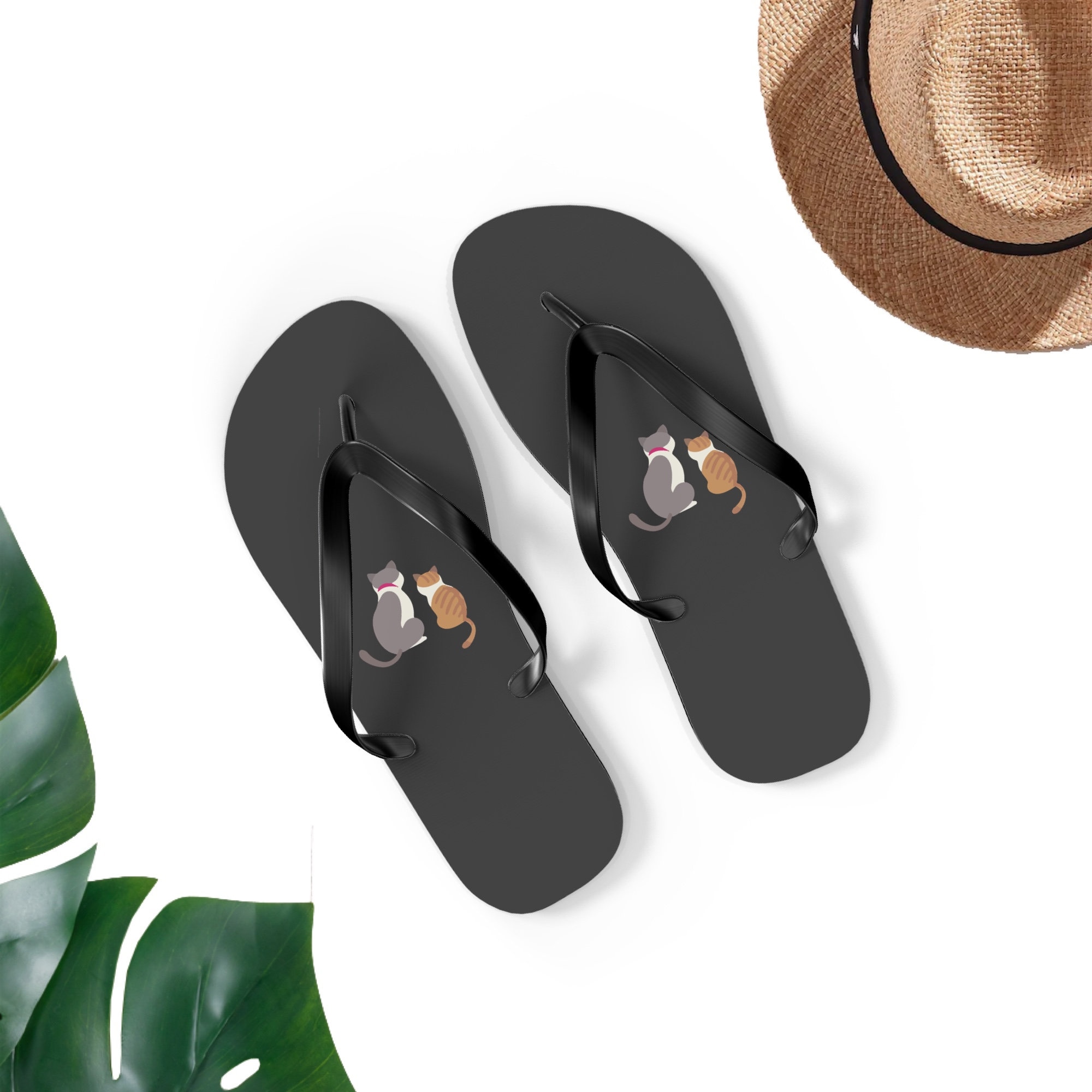 Cats Cute Flip-flops, Cute Cats Flip Flops, Cats Lovers Sandals, Cats ...