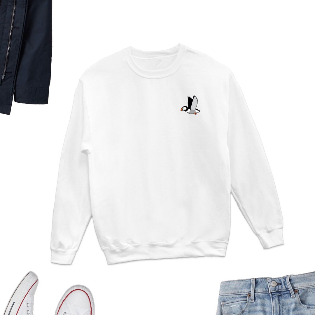 Puffin Sweatshirt, Flying Puffin Icon Sweater, Puffin Flying ...