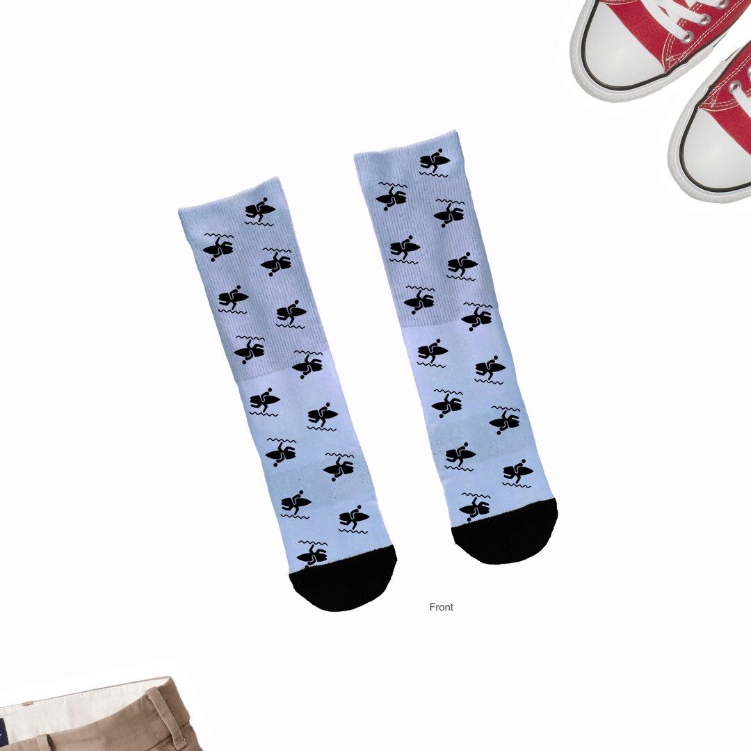 Surf Socks, Surfer Icon Socks, Surfer Socks, Cute Surf Socks, Surf ...
