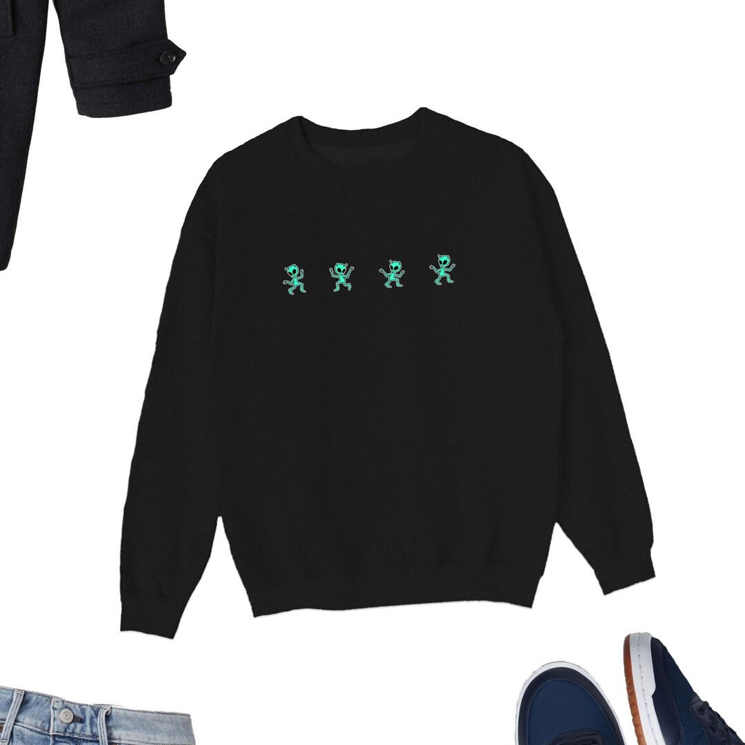 Alien Sweatshirt, Cute Dancing Alien Sweater, Alien Sweatshirts, Alien ...