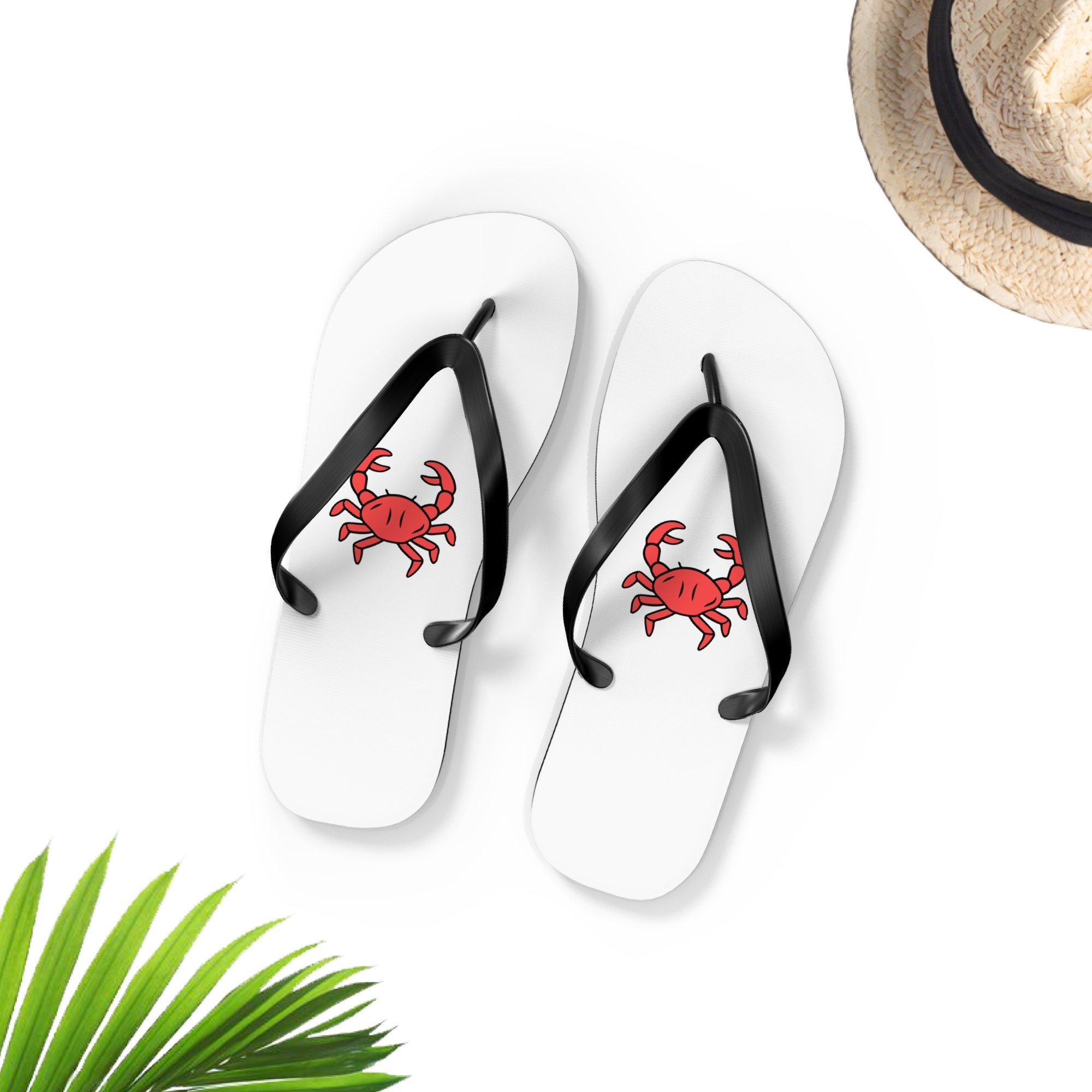 Crab Flip-flops, Red Crab Flip Flops, Crab Sandals, Cute Crab Gift, Red ...
