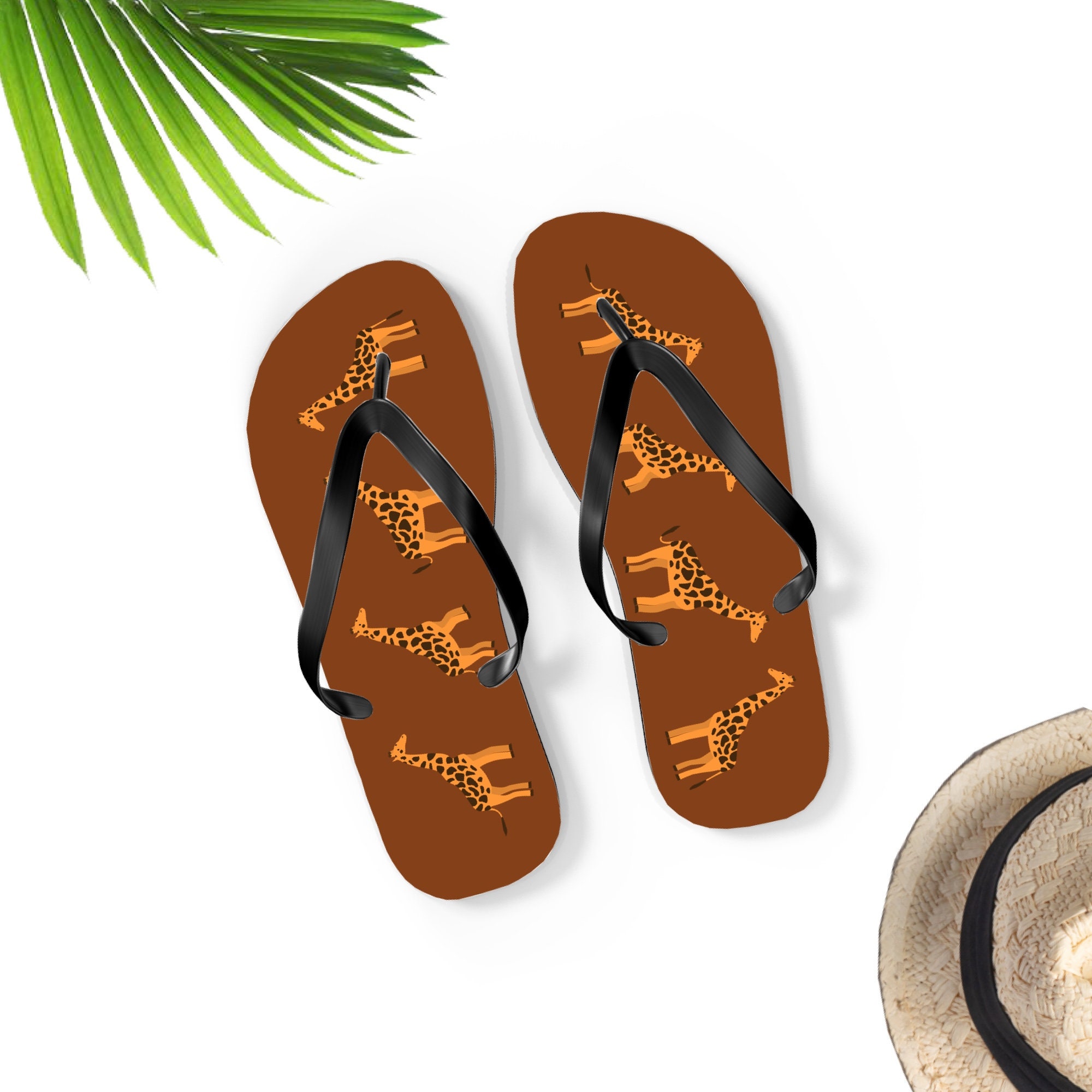 Giraffe Flip-flops, Cute Giraffe Flip Flops, Giraffe Sandals, Giraffe ...