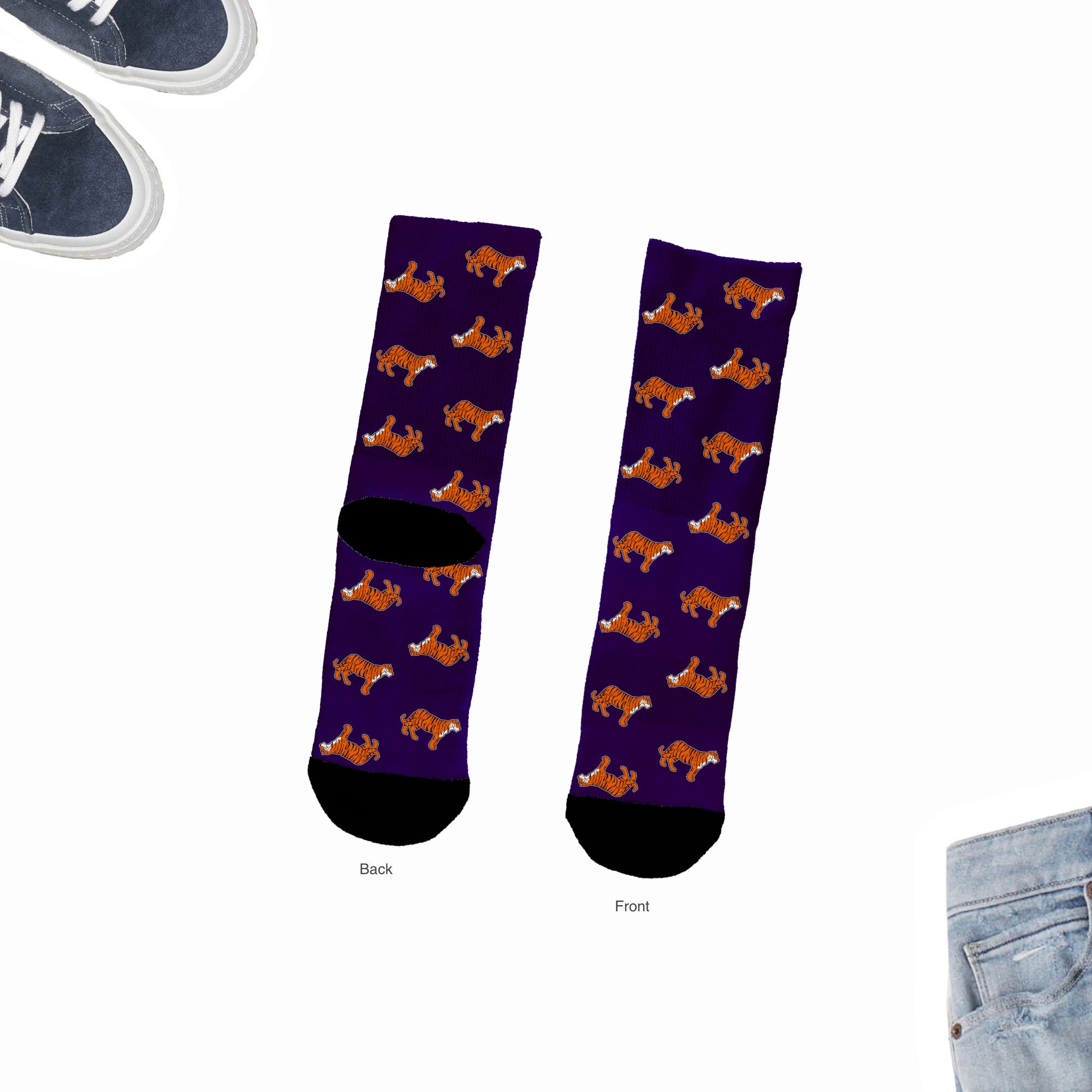 Tiger Socks Tiger Lover Socks Tiger Friend Socks Tiger Cute - Etsy