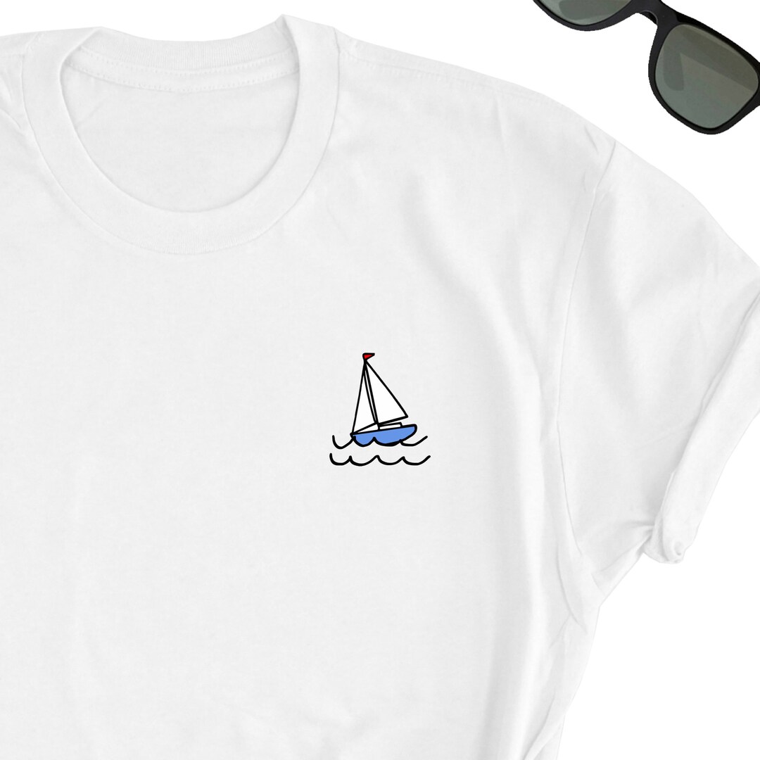 Boat Icon Shirt, Cute Boat Tee Shirt, Boat Design Tee Top, Sailing Boat ...