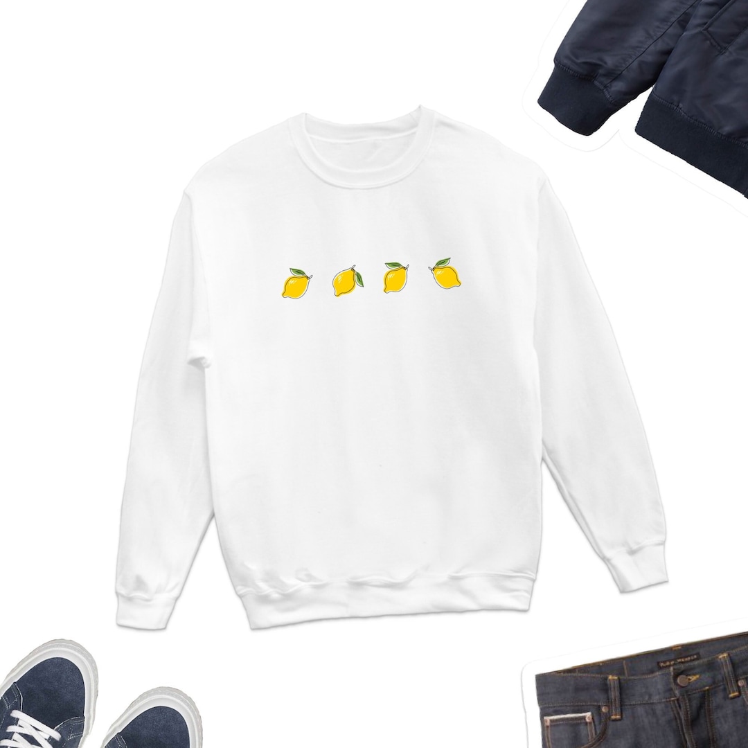 Lemon Sweatshirt, Cute Lemon Sweater, Lemon Sweatshirts, Lemon Crewneck ...