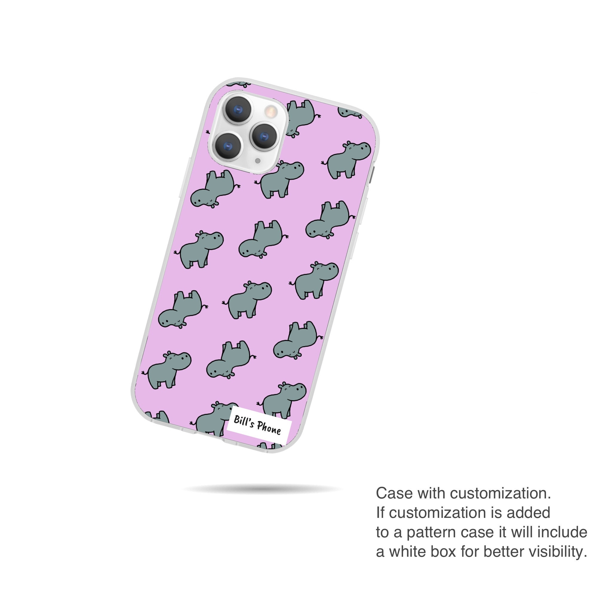 Hippo iPhone Case, Cute Hippo Gift Phone Case, Cute Case Case, Cute ...