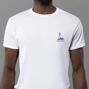 Boat Icon Shirt, Cute Boat Tee Shirt, Boat Design Tee Top, Sailing Boat ...