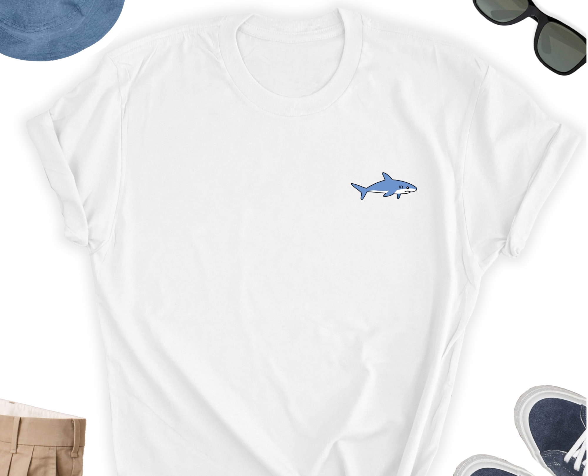 Shark Shirt, Cute Shark Tee Shirt, Shark Tee Top, Cute Shark T-shirt ...