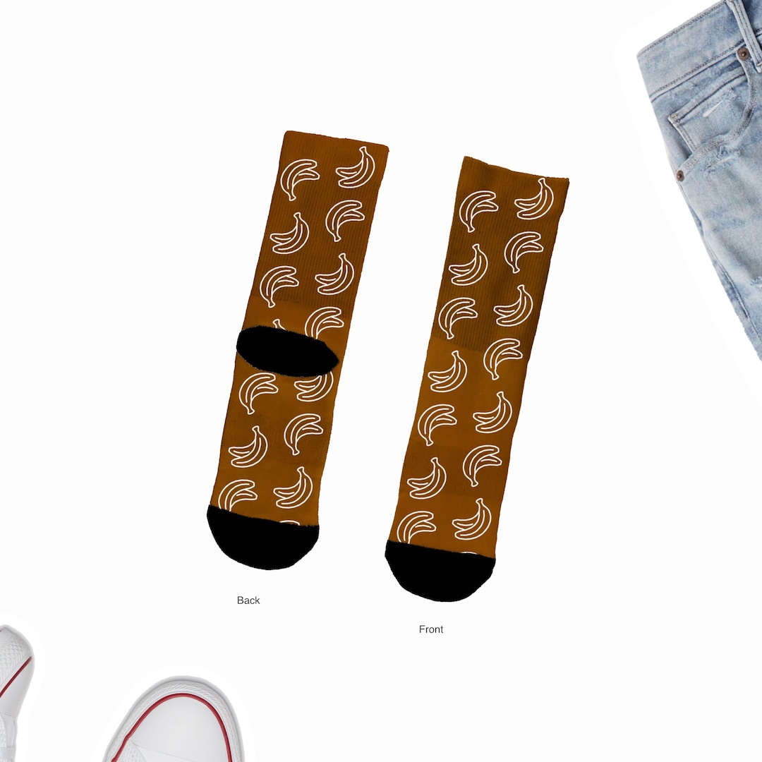 Banana Cute Socks, Banana Lover Socks, Banana Design Socks, Banana ...
