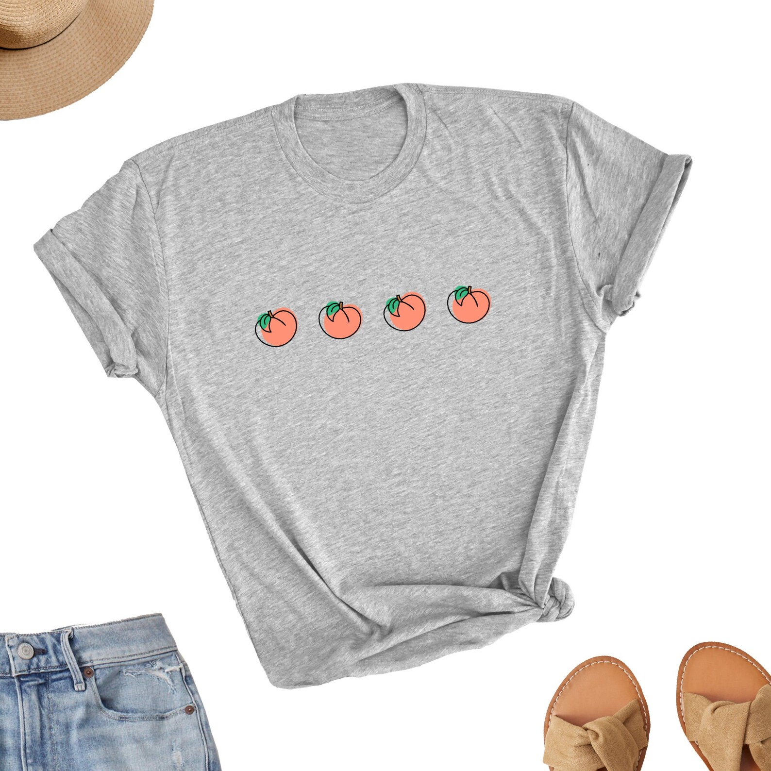 Peach Shirt Cute Peach Tee Shirt Peach Tee Top Cute Peach - Etsy
