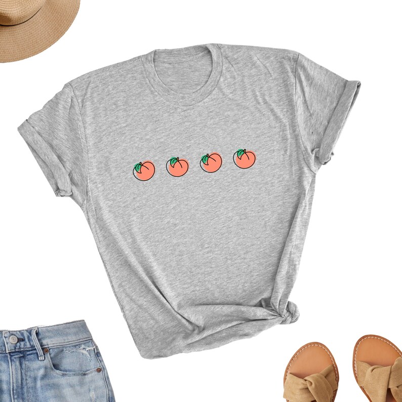 Peach Shirt, Cute Peach Tee Shirt, Peach Tee Top, Cute Peach T-shirt ...