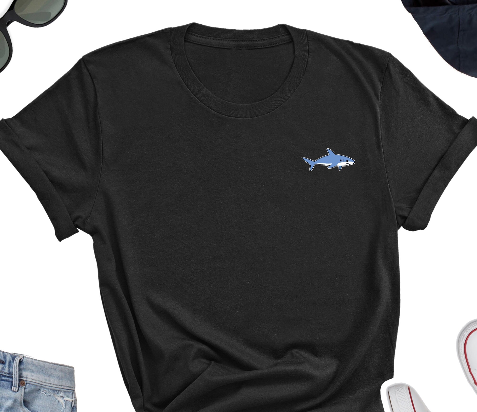 Shark Shirt, Cute Shark Tee Shirt, Shark Tee Top, Cute Shark T-shirt ...