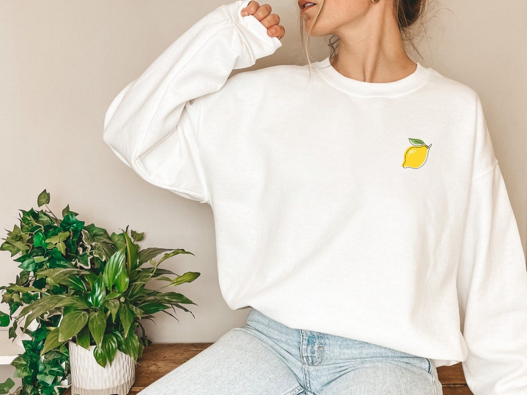 Lemon Sweatshirt, Cute Lemon Sweater, Lemon Sweatshirts, Lemon Crewneck ...