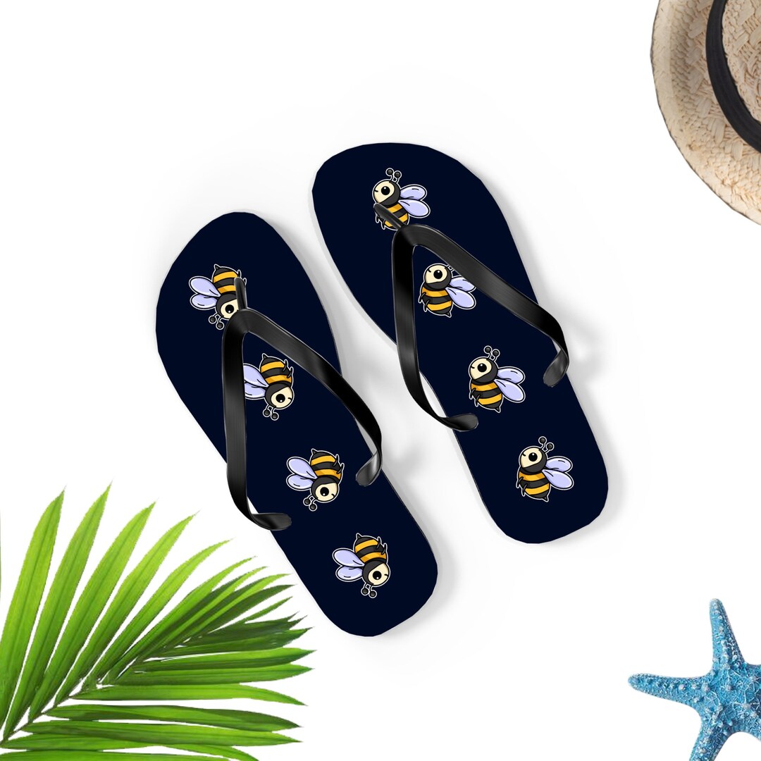 Bee Flip-flops, Cute Bee Flip Flops, Bee Icon Sandals, Bee Sandals, Bee ...