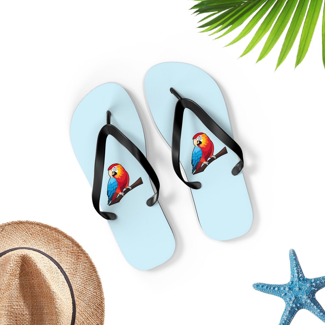 Parrot Flip-flops, Parrots Design Flip Flops, Parrot Sandals, Parrots ...