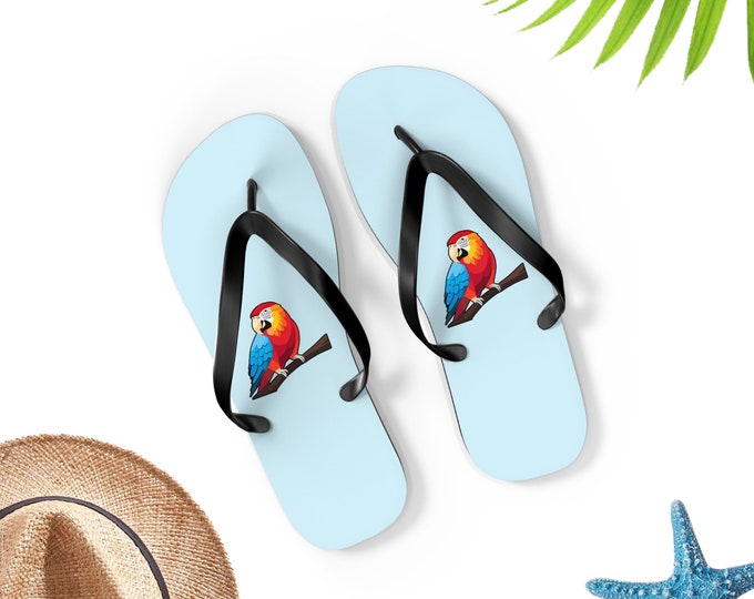 Parrot Flip-flops, Cute Parrot Bird Flip Flops Sandals, Parrot Gift ...