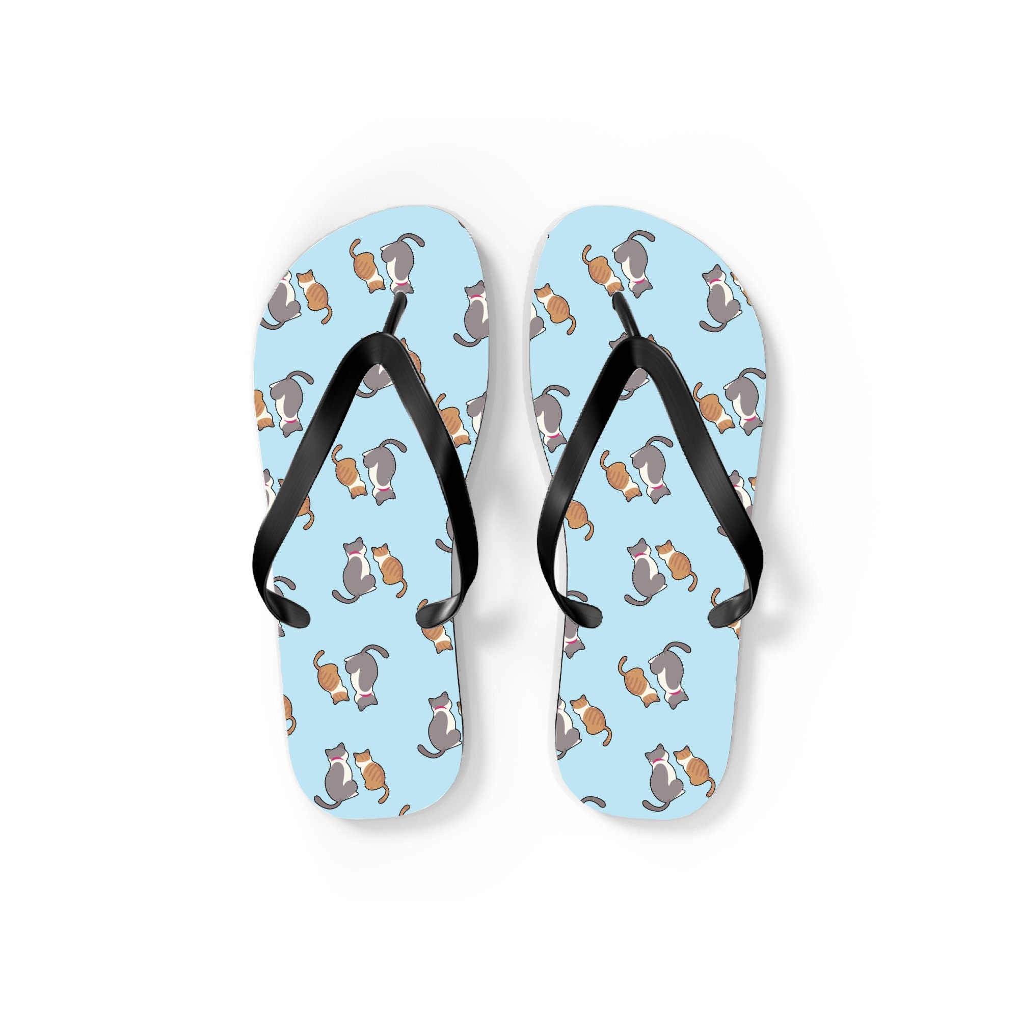 Cats Cute Flip-flops, Cute Cats Flip Flops, Cats Lovers Sandals, Cats ...