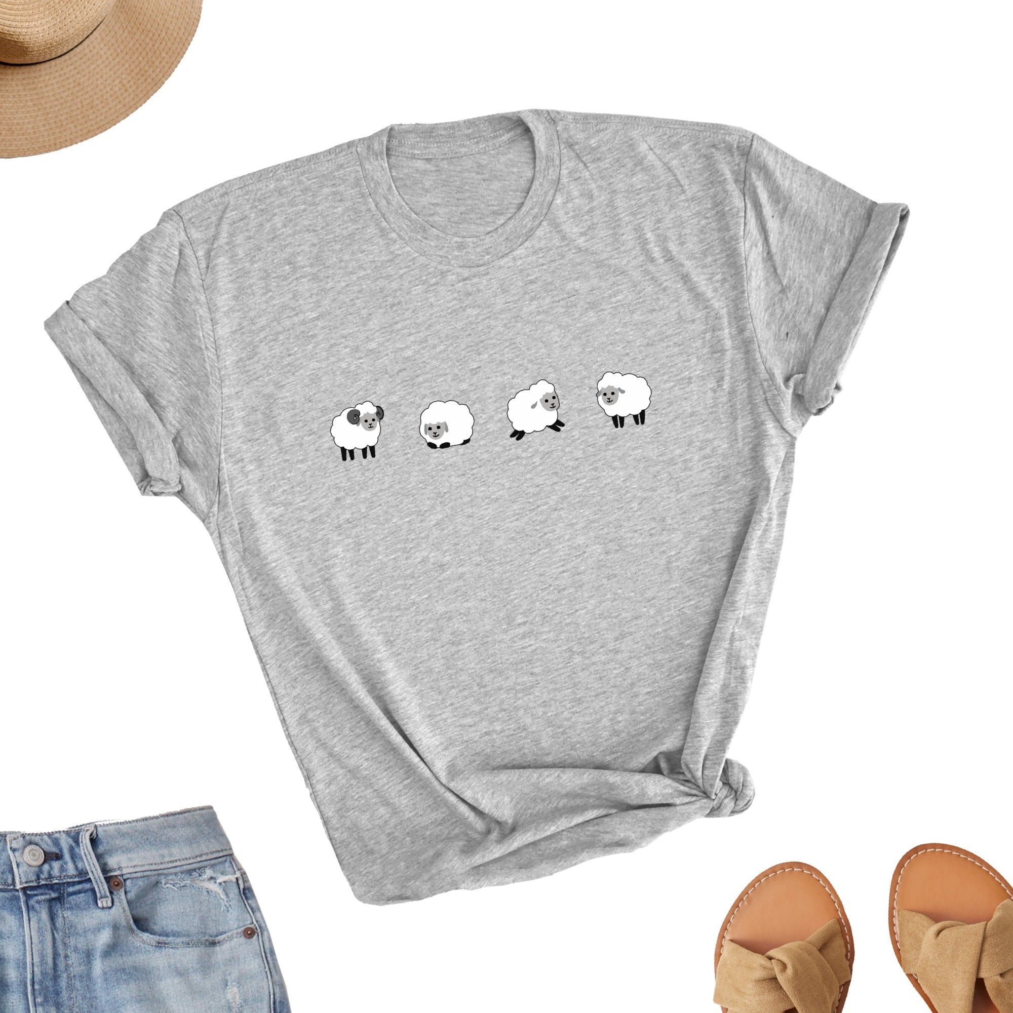 Sheep Shirt, Cute Sheep Tee Shirt, Sheep Tee Top, Cute Sheep T-shirt ...