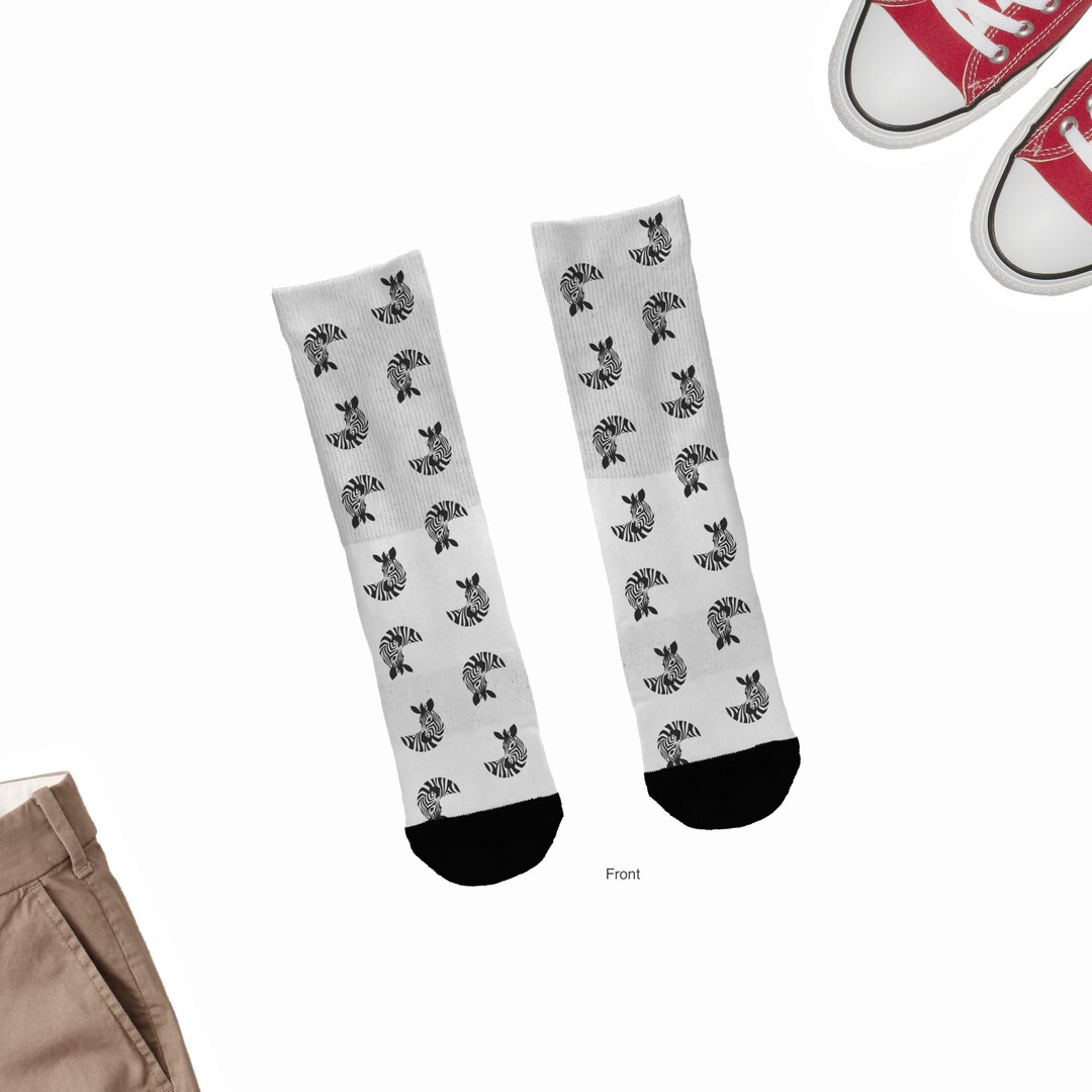 Zebra Socks, Cute Zebra Socks, Zebra Icon Socks, Cute Zebra Socks ...