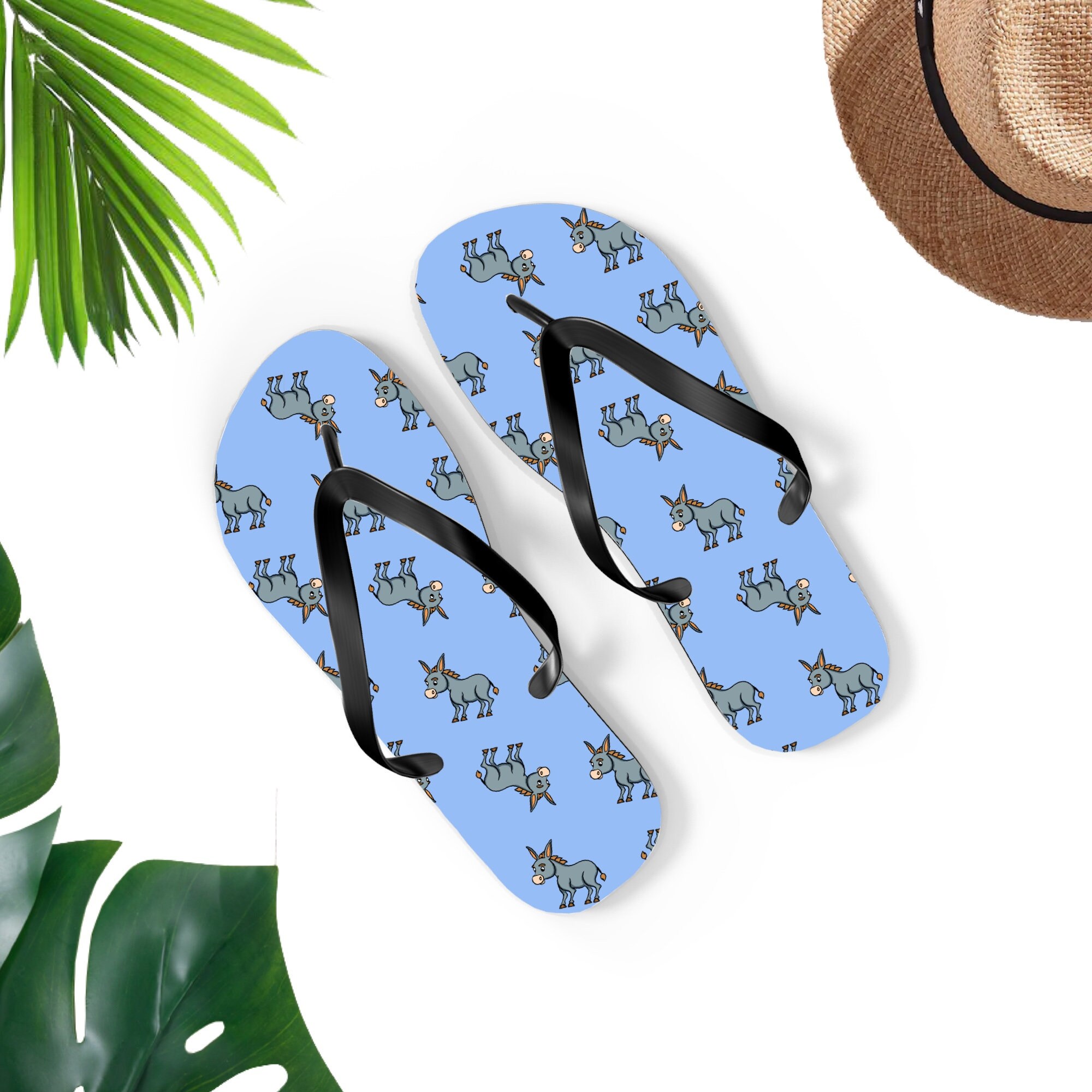 Donkey Flip-flops Cute Donkey Flip Flops Donkey Sandals - Etsy