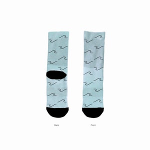 Ocean Socks, Ocean Lover Socks, Wave Friend Socks, Wave Icon Cute Socks ...