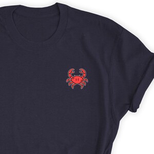 Crab Shirt, Red Crab Tee Shirt, Crab Tee Top, Red Crab T-shirt, Crab ...