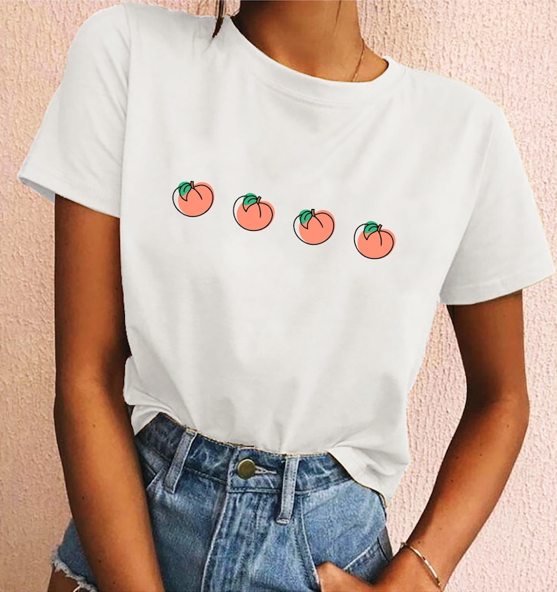 Peach Shirt Cute Peach Tee Shirt Peach Tee Top Cute Peach - Etsy