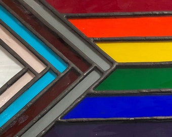 LGBTQ Progress Pride Flag in Stained Glass - Etsy
