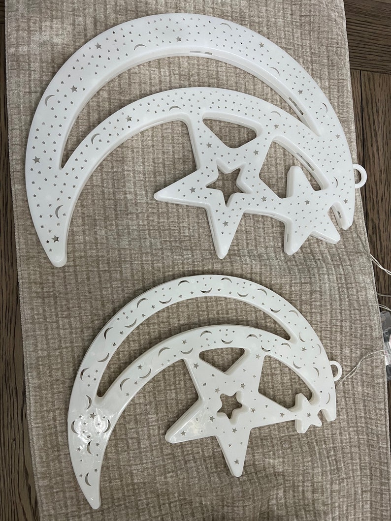 Handmade Crescent Moon and Star Light up Decor Medium or Large - Etsy