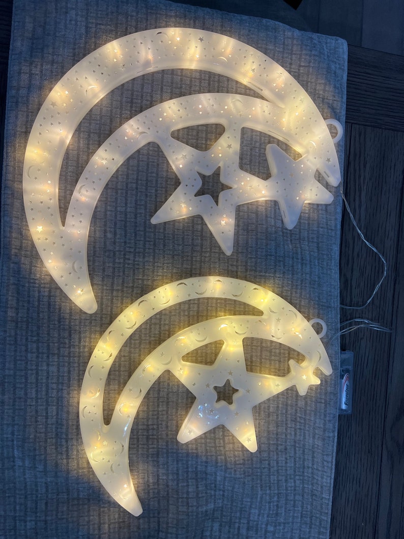 Handmade Crescent Moon and Star Light up Decor Medium or Large - Etsy